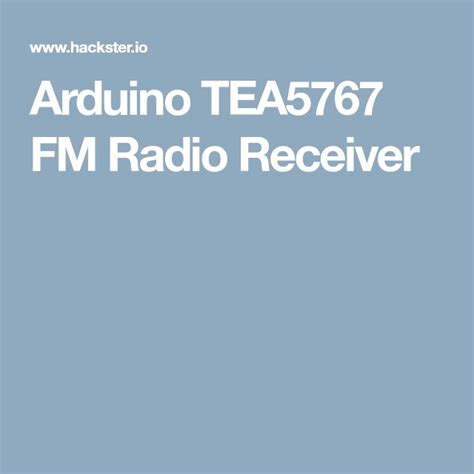 Arduino TEA5767 FM Radio Receiver Fm Radio Receiver Fm Radio Radio