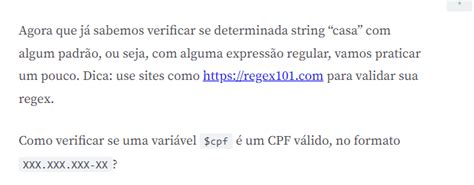 DÚvida Num ExercÍcio De ExpressÕes Regulares Php Strings Manipulando Textos Com Php Solucionado