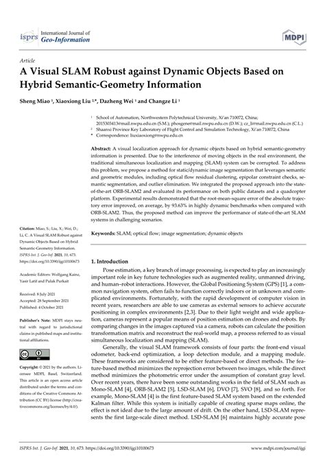Pdf A Visual Slam Robust Against Dynamic Objects Based On Hybrid