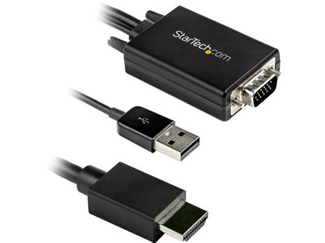 StarTech Com VGA2HDMM6 6ft 1 8m VGA To HDMI Adapter With USB Audio 1080p VGA To HDMI Video