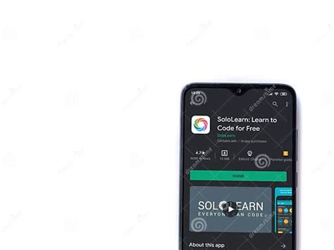 Sololearn Learning Coding App Play Store Page On The Display Of A