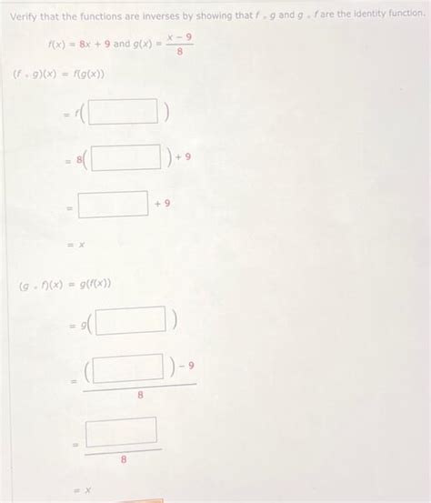 Solved Verify That The Functions Are Inverses By Showing