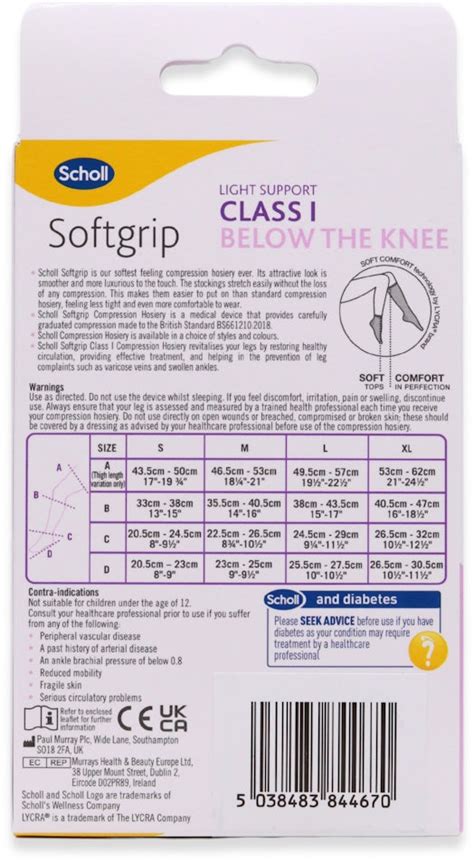 Scholl Softgrip C1 Below The Knee Compression Hosiery Medium Natural