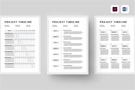 Project Timeline MS Word Indesign