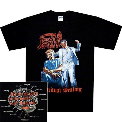 T Shirt Death Spiritual Healing With Back Print Rock Heavy Metal