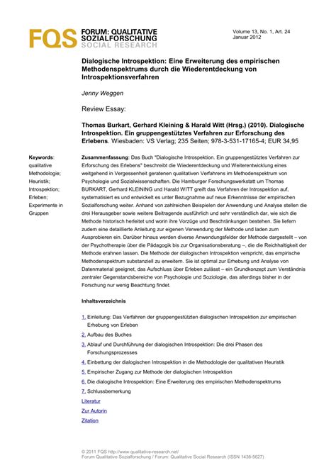 Pdf Review Essay Dialogic Introspection Extending The Range Of Empirical Research Methods