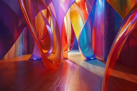 Premium Photo Abstract Art Installation With Dynamic Shapes And