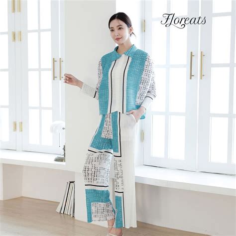 포스티 Pleats 플로리츠99까지스템프프린팅블라우스팬츠seteb4sse009c