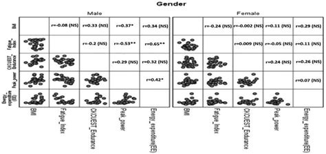 Correlation Matrix Comparing The Gender And Different Outcome Variables Download Scientific