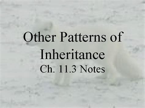 Other Patterns Of Inheritance Ch 11 3 Notes