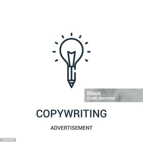 광고 컬렉션에서 카피 라이팅 아이콘 벡터 얇은 라인 카피 라이팅 개요 아이콘 벡터 일러스트 레이 션입니다 광고에 대한 스톡 벡터 아트 및 기타 이미지 Istock