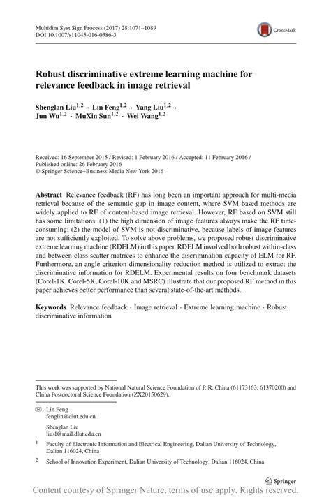 Robust Discriminative Extreme Learning Machine For Relevance Feedback In Image Retrieval