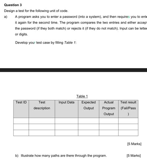 Solved Question Design A Test For The Following Unit Of Chegg