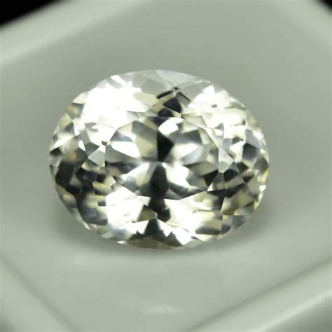 7 Ct Untreated Natural White Sapphire Oval Cut Gemstone Gie