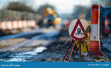 Road Closure And Diversion Signage In Uk Village Royalty Free Stock