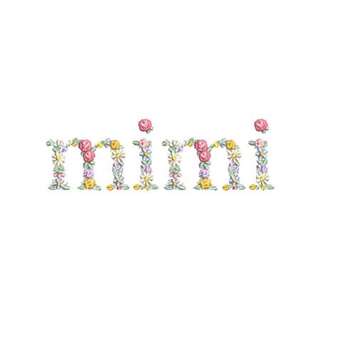 Mimi Embroidery Font Etsy