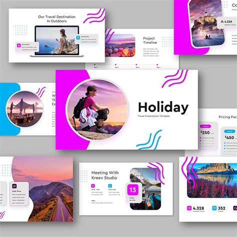 Шаблон рекламной презентации туристического Агенства Holiday Biecom Market скачать на