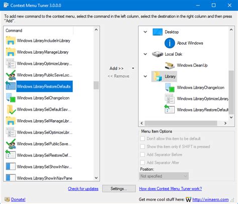 Add Restore Settings To Libraries Context Menu In Windows 10