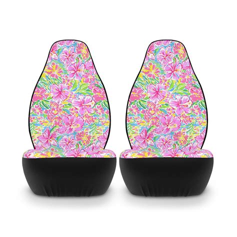 Pink Car Seat Cover Cute Floral Seat Cover Set Of Two Custom Etsy Canada