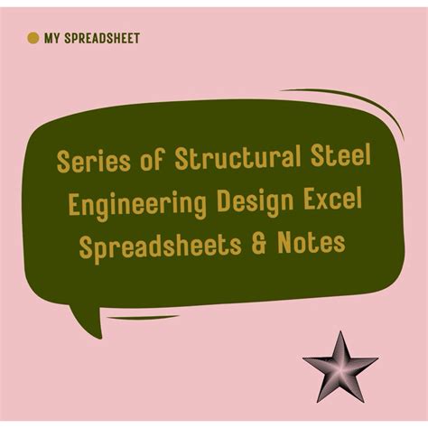 series of structural steel engineering design excel spreadsheets