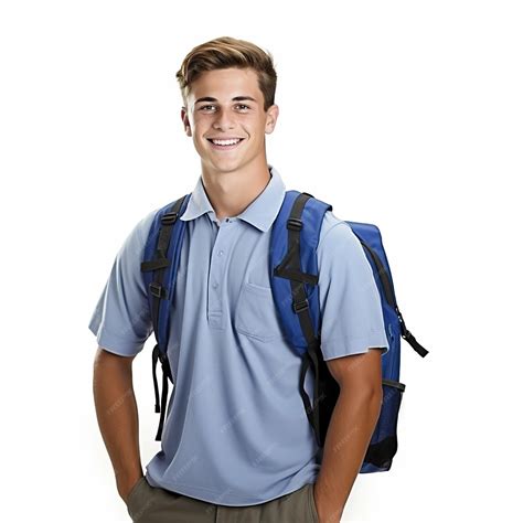 Premium Ai Image A Happy Smiling 18 Yr Old Male Standing In School