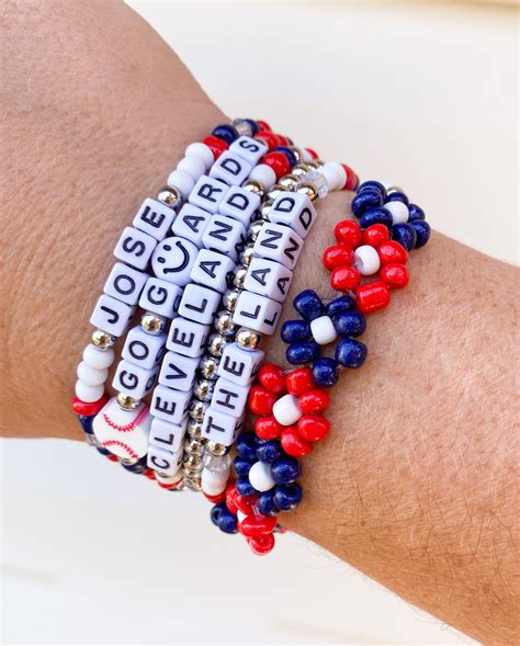 Cleveland Baseball Bracelets Guardians Inspired Baseball Etsy