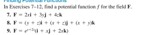 solved in exercises 7 12 find a potential function f for