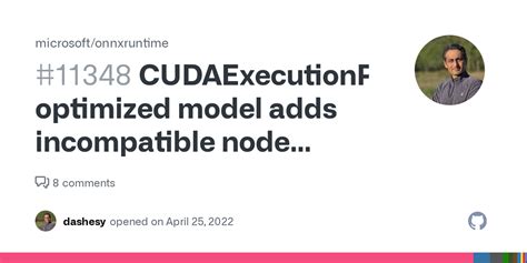 Cudaexecutionprovider Optimized Model Adds Incompatible Node Resulting In Failed To Find Kernel