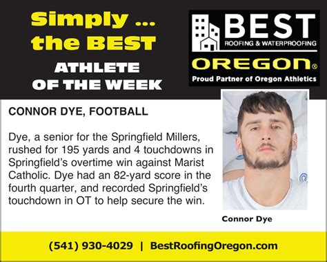 Springfields Connor Dye Wins Athlete Of The Week The Chronicle