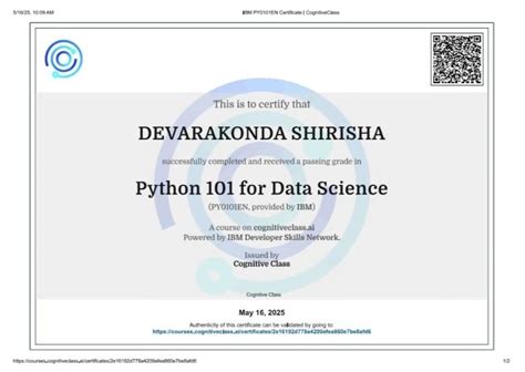 python datascience ibm certification techskills devarakonda