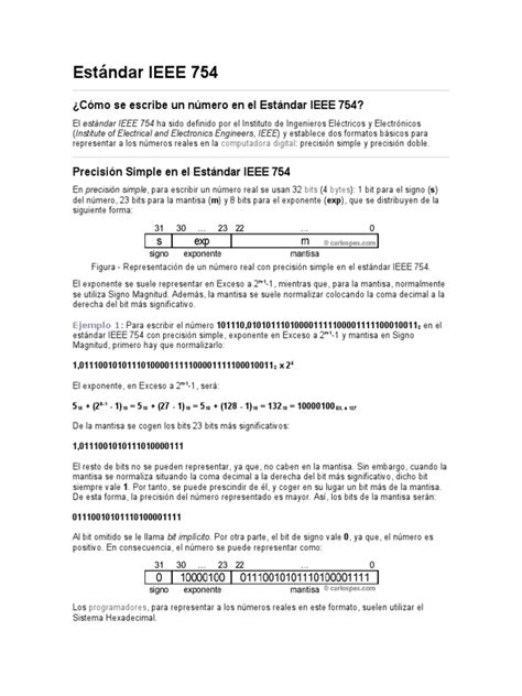 Estandar Ieee 754 Pdf Instituto De Ingenieros Eléctricos Y