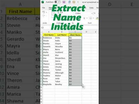 Extract Initials From Names In Excel MS Excel YouTube