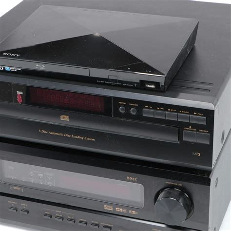 Denon 5 Disc Cd Player And Receiver With Sony Blu Ray Dvd Player Ebth