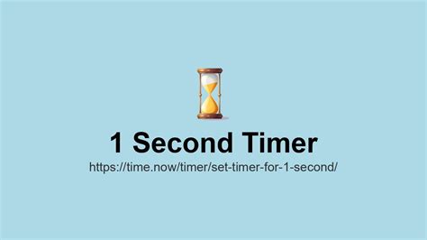 Set Timer For 1 Second Timenow