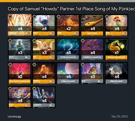 Copy Of Samuel Howdy Partner 1st Place Song Of My Pinkeople Lorcana