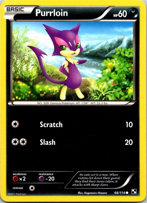 Purrloin 66114 Black And White Common Light Play Pokemon Dna Games Ebay