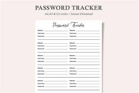 Password Trackerpassword Keeperpassword Bookpassword Etsy