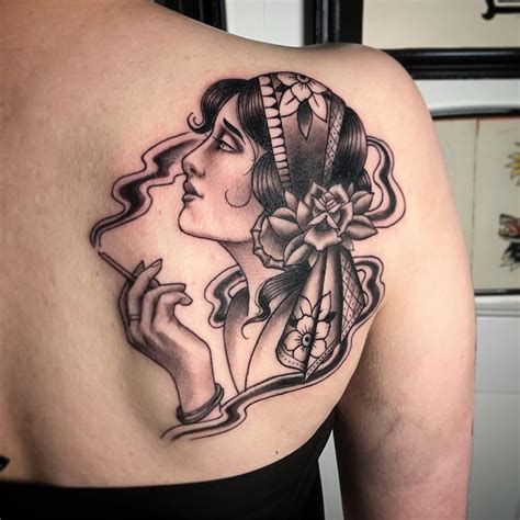 Smoking Lady By Jen Mogg At Mind Your Head Tattoo Birmingham Uk R