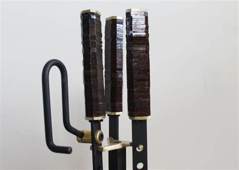 Tobia And Afra Scarpa Fireplace Set In Iron And Brass By Dimensione