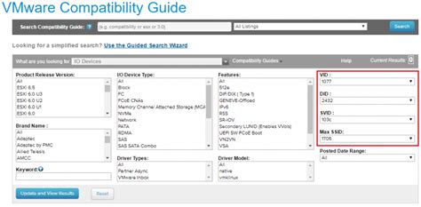 Utilizando O VMware Compatibility Guide IO Devices Conza Tech