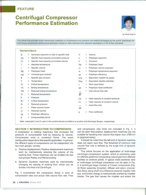 Pdf Centrifugal Compressor Performance Estimation Dokumentips