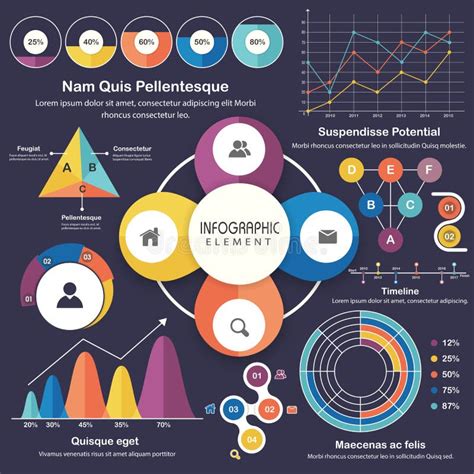 Set Of Various Statistical Business Infographic Elements Stock