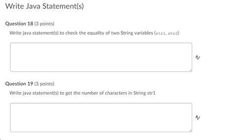 solved write java statement s question 18 3 points write