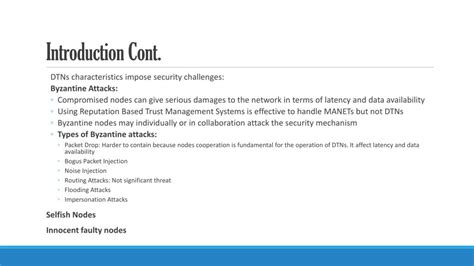 Ppt An Iterative Algorithm For Trust Management And Adversary Detection For Delay Tolerant
