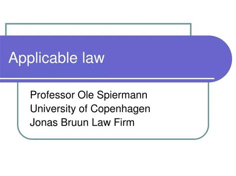 Ppt Applicable Law Powerpoint Presentation Free Download Id1062300