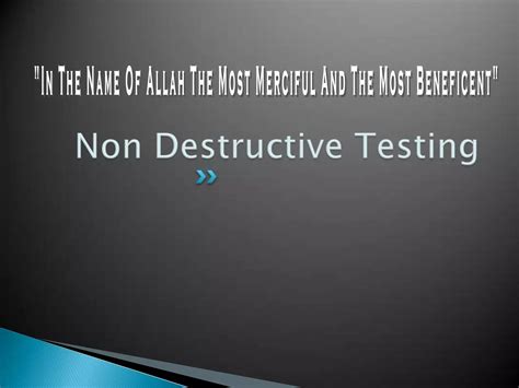 Non Destructive Testing Ppt
