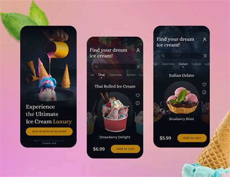 My First Ui Design Ice Cream App On Behance