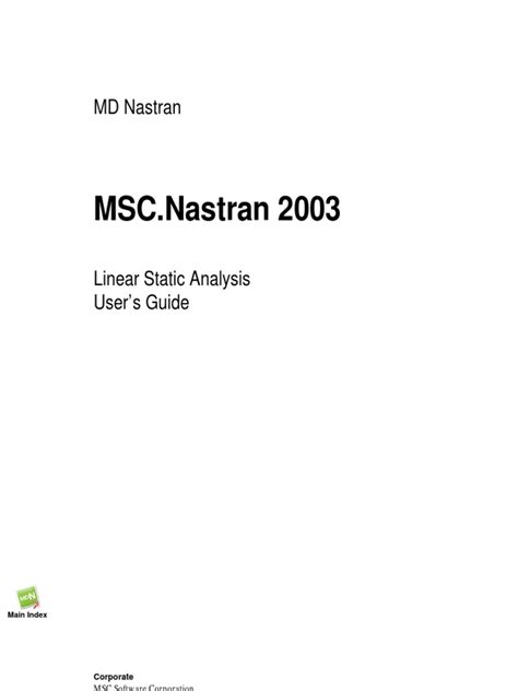 msc nastran 2003 linear static analysis user s guide pdf stress