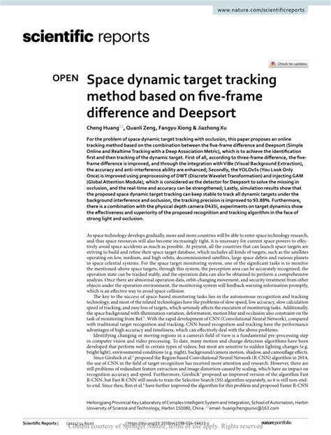 Pdf Space Dynamic Target Tracking Method Based On Five Frame