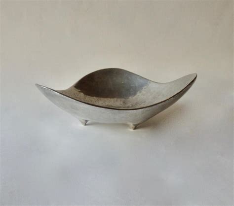 Bruce Fox Organic Form Polished Cast Aluminum Footed Bowl At 1stdibs